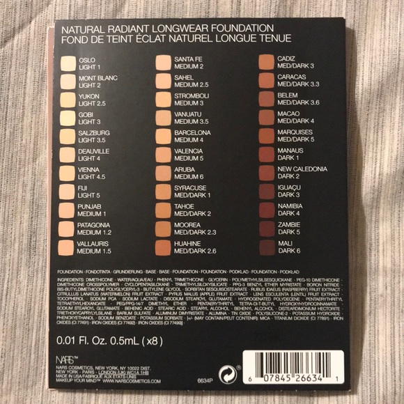 Sephora | Makeup | Nars Natural Radiant Longwear Foundation Samples ...